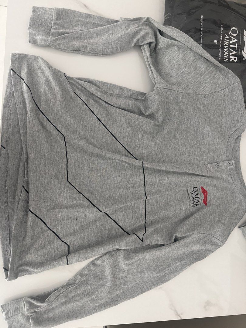全新卡塔爾航空睡衣套裝Qatar Airways Formula 1 Global Partner Pajama Set M, 女裝, 內衣和 ...