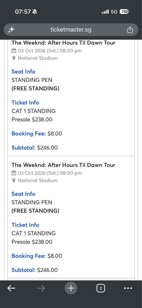 The Weeknd: After Hours Til Dawn Tour Ticket - Oct 2026, Tickets ...
