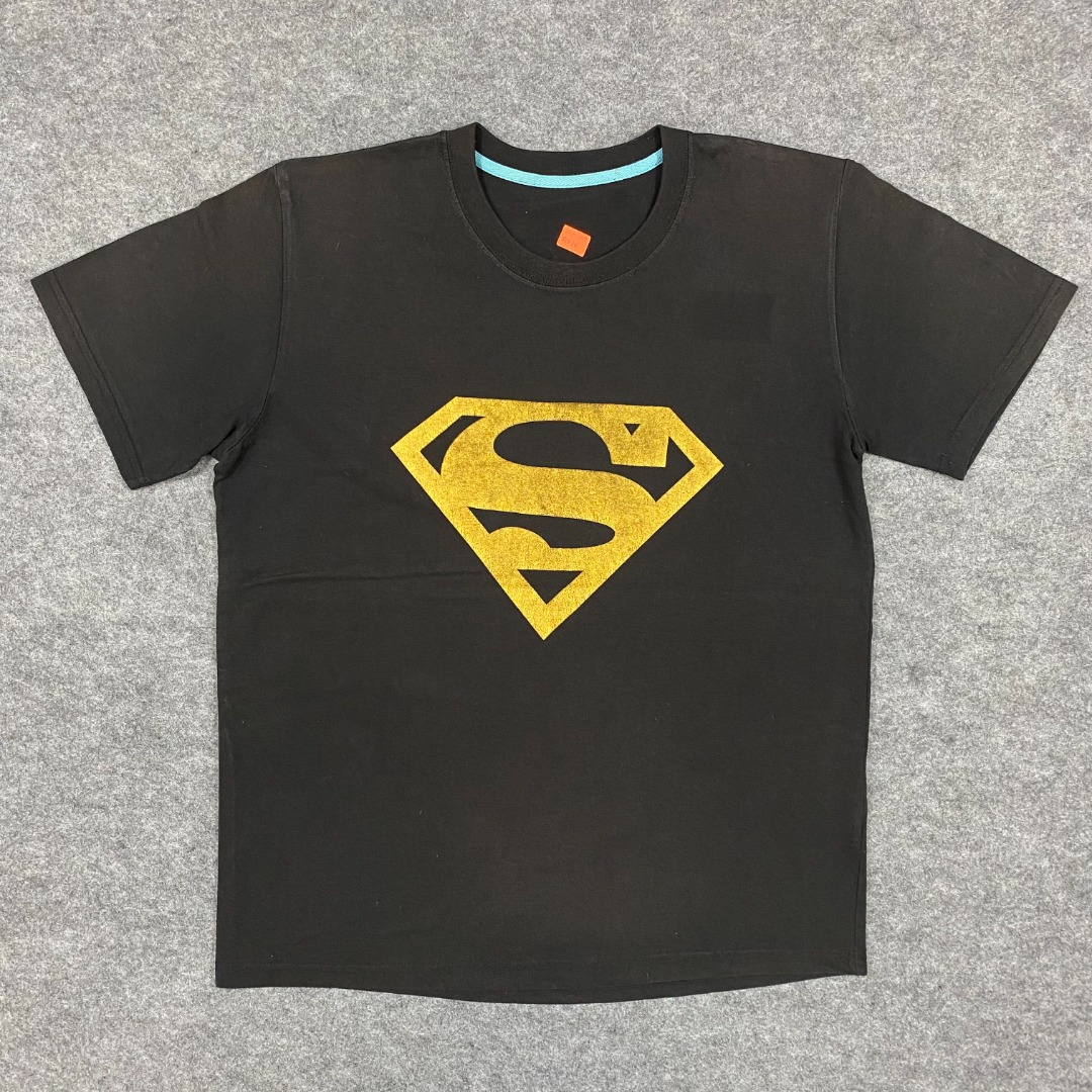 T-Shirt Superman Hitam Gold Logo - Original Kondisi Mantap, Men's ...