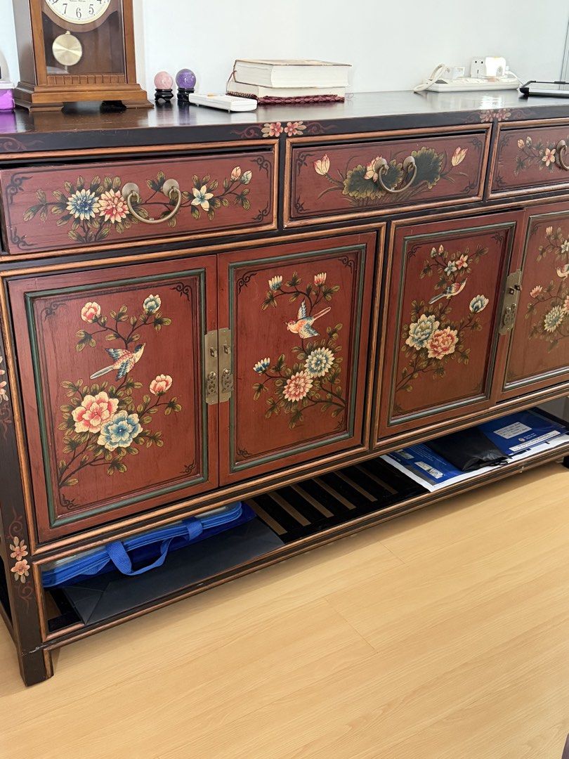 LIM’ LEGACY Vintage Chinese Style Cabinet with Drawers and Doors ...