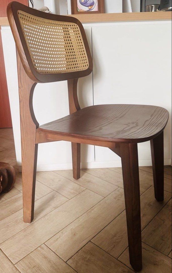 Wooden Dining Chair with Cane Back, Furniture & Home Living, Furniture ...