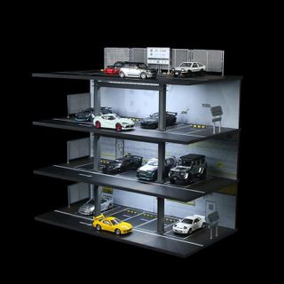 This black, acrylic 1:64 scale diecast car display case holds up to 55 ...