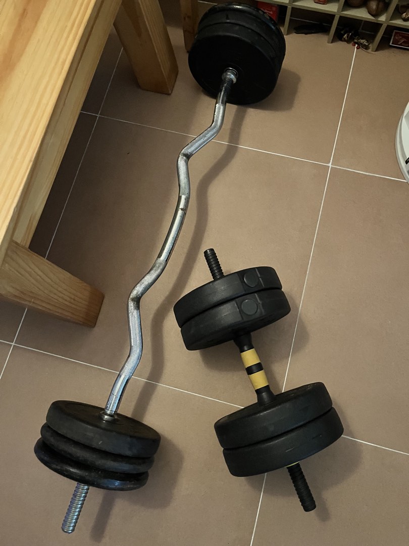 Bench press & Dumbbell Set, Sports Equipment, Exercise & Fitness ...