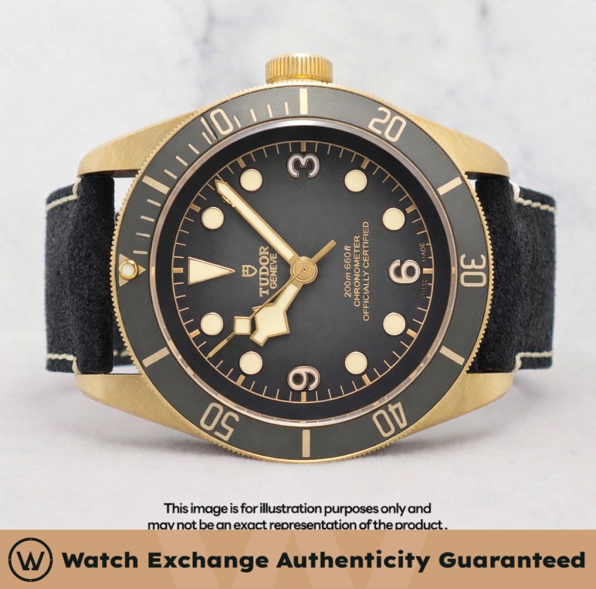 New Tudor Black Bay Bronze Leather 79250BA 79250 Slate Grey Dial Z26132 ...
