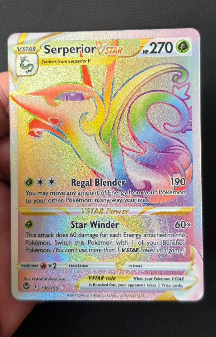 Serperior VStar #196 - Pokemon Silver Tempest (2022) Rainbow Rare - NM ...