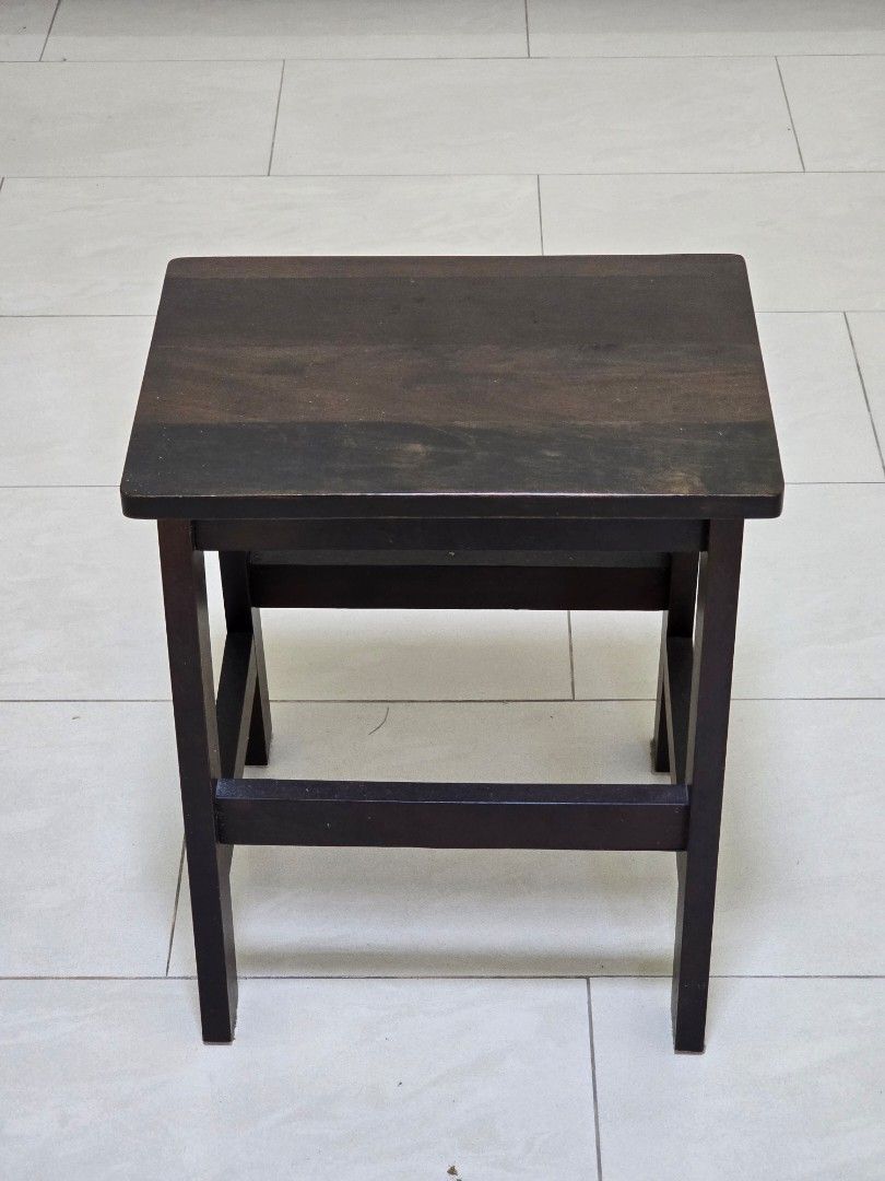 Dark Wood Stool, Furniture & Home Living, Furniture, Chairs on Carousell
