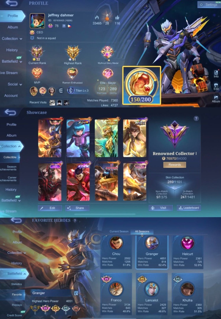 Mobile Legends Account - High Rank, Many Skins, Video Gaming, Gaming ...
