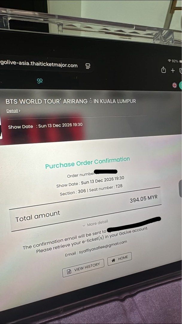 BTS World Tour Arirang Kuala Lumpur Ticket - Sun 13 Dec 2026, Tickets ...