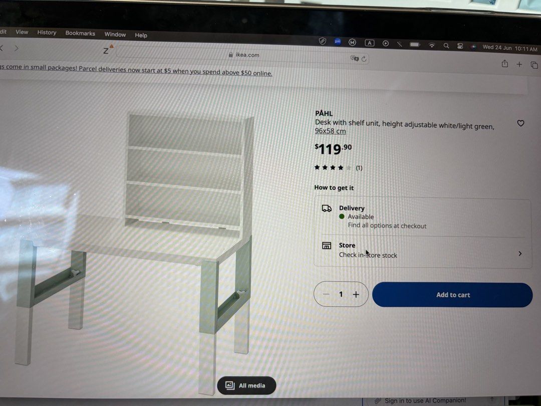 IKEA PAHL study, Furniture & Home Living, Furniture, Tables & Sets on ...