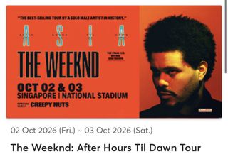 The Weeknd: After Hours Til Dawn Tour Tickets - Singapore, Tickets ...