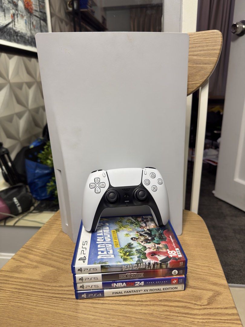 PS5 with Disc Drive and 4 Games + 1 Controller, Video Gaming, Video ...
