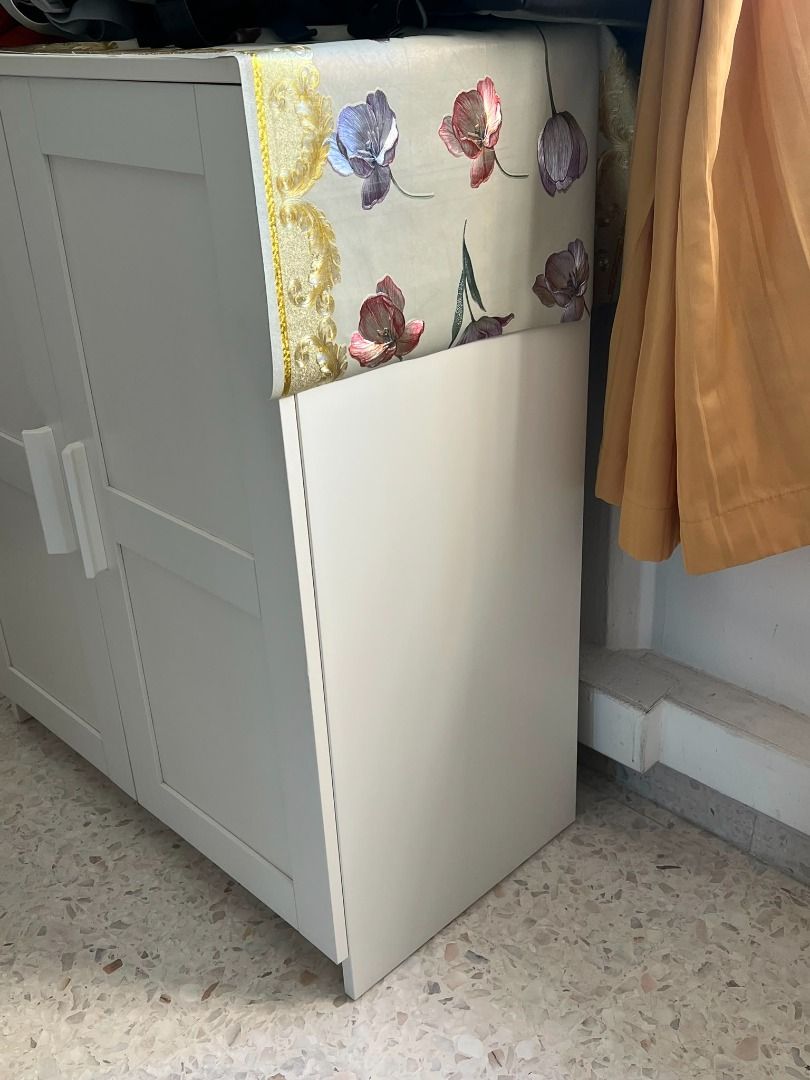 White 2-Door Storage Cabinet with Shelves, Furniture & Home Living ...