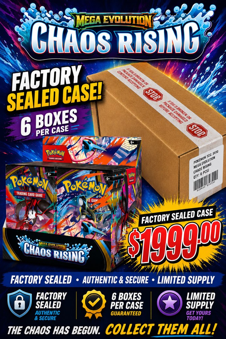 Pokémon TCG: Mega Evolution - ME04 Chaos Rising Booster Box Display ...