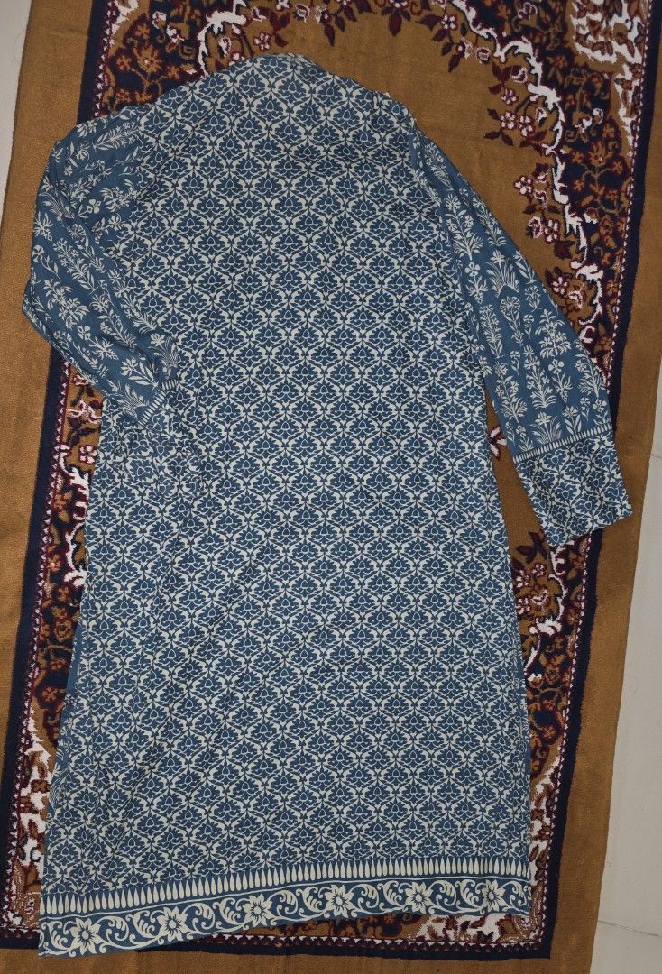 Khaadi Blue & White Kurta PTP, Women's Fashion, Dresses & Sets ...
