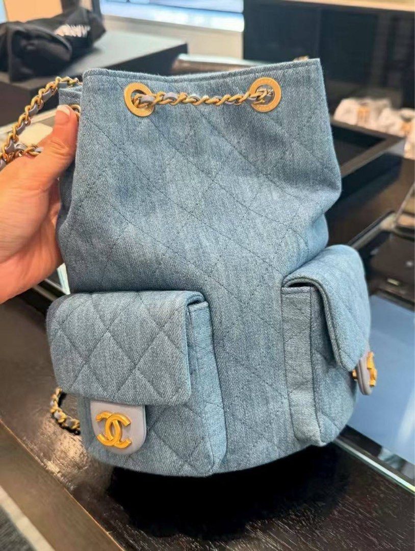 Chanel 25C denim backpack, Luxury, Bags & Wallets on Carousell
