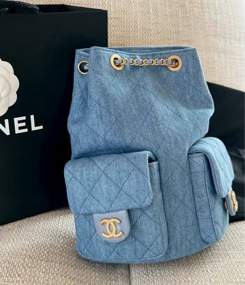 Chanel 25C denim backpack, Luxury, Bags & Wallets on Carousell