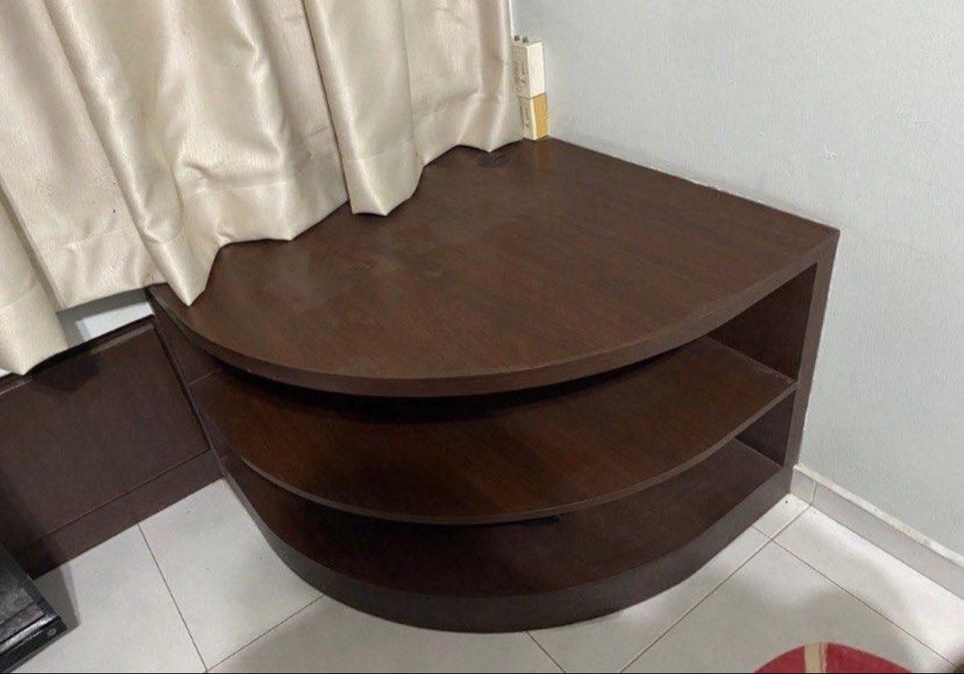Corner Wooden TV-Cabinet, Furniture & Home Living, Furniture, Shelves ...