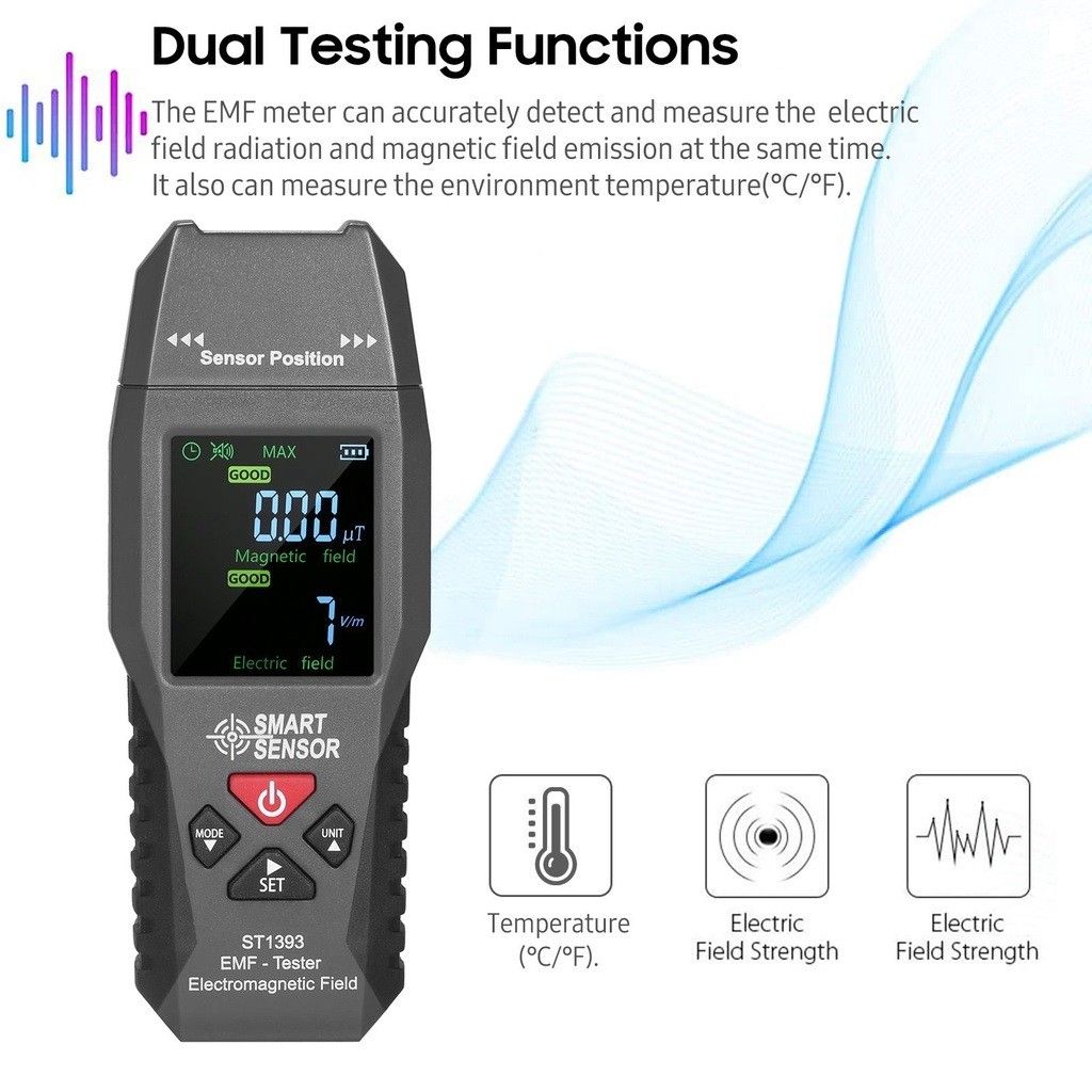 EMF Meter Electromagnetic Field EMF Detector Radiation Tester SMART ...