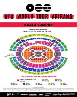 BTS WORLD TOUR ARIRANG KUALA LUMPUR Ticket, Tickets & Vouchers, Event ...