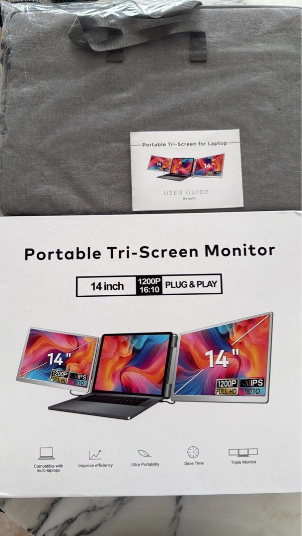 FOPO 14 Portable Tri-Screen Monitor, Computers & Tech, Parts ...