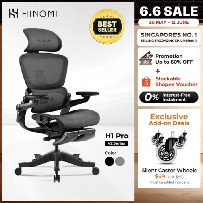 HINOMI H1 Pro V2 Series Ergonomic Chair - Singapore's No. 1, Furniture ...