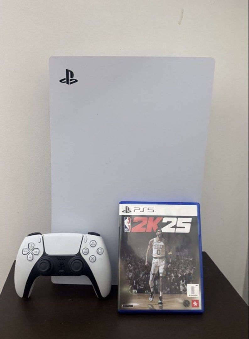 Playstation 5 Console with NBA 2K25 Game and Spiderman 2, Video Gaming ...