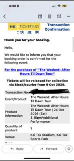 30/10 3x STANDING tickets for The Weeknd: After Hours Til Dawn Tour, 門票 ...