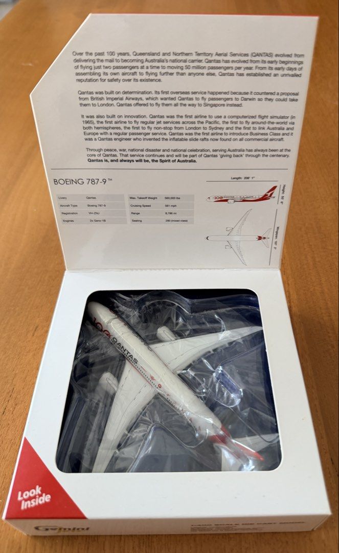 1:400 Gemini Jets Qantas Boeing 787-9 Die-Cast Model, Hobbies & Toys ...