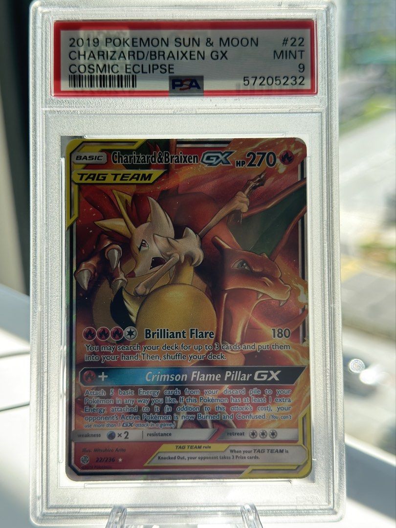 2019 Pokemon Sun & Moon Charizard/Braixen GX Cosmic Eclipse l, Hobbies ...