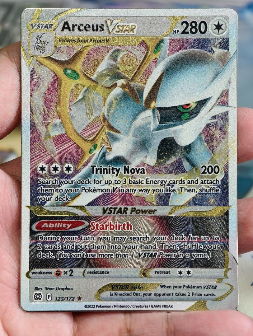 2022 POKEMON ULTRA PREMIUM COLLECTION #123 ARCEUS VSTAR METAL PROMO ...
