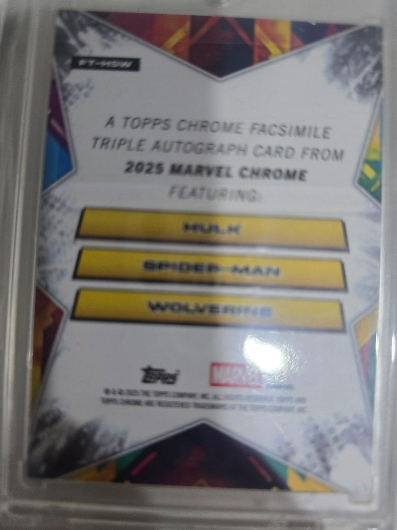 2025 Marvel Chrome Triple Autograph Card Hulk Spider-Man Wolverine ...