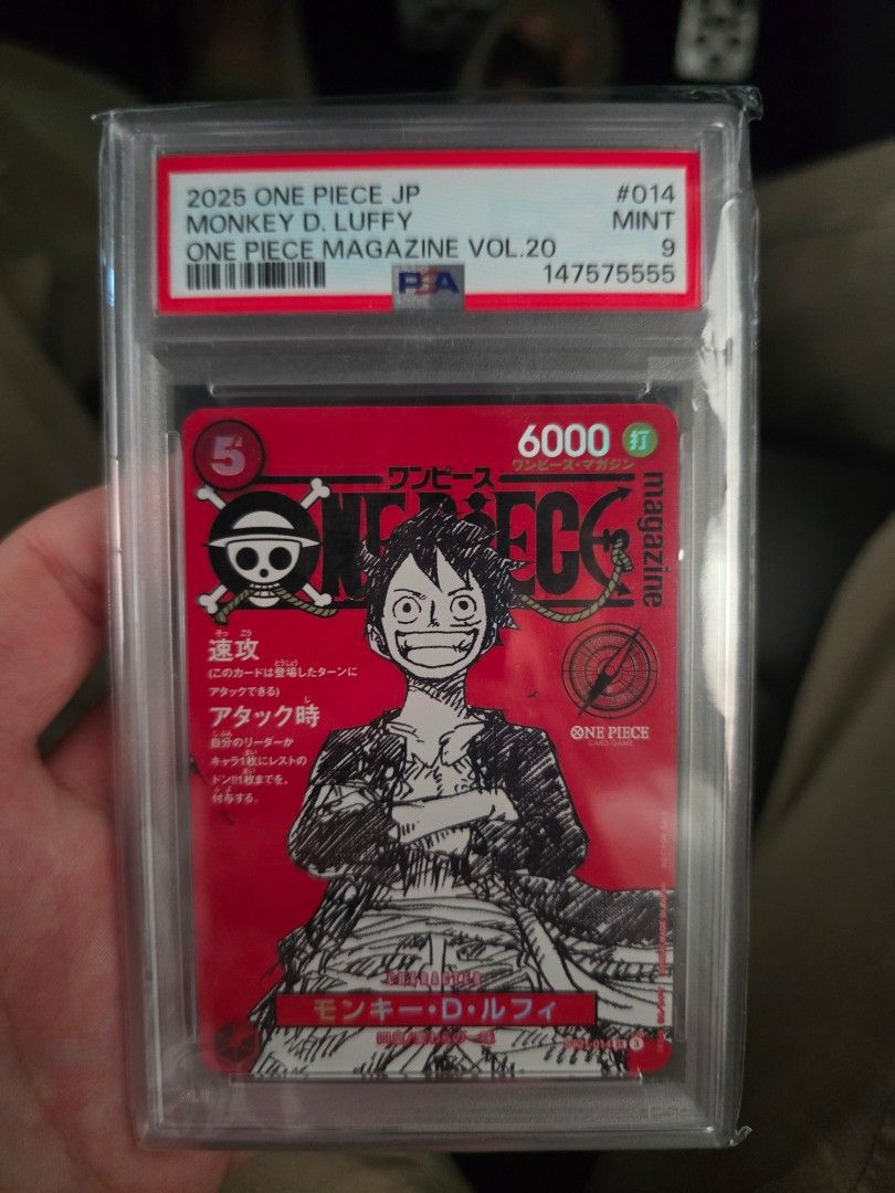 2025 One Piece JP Monkey D. Luffy Magazine Vol. 20 Card PSA9 cert 5555 ...