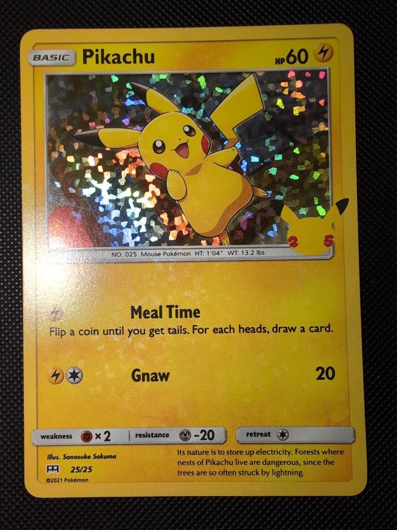 25th Anniversary Stamped McDonald's Pikachu Holo 25/25 (with HOLO BLEED ...