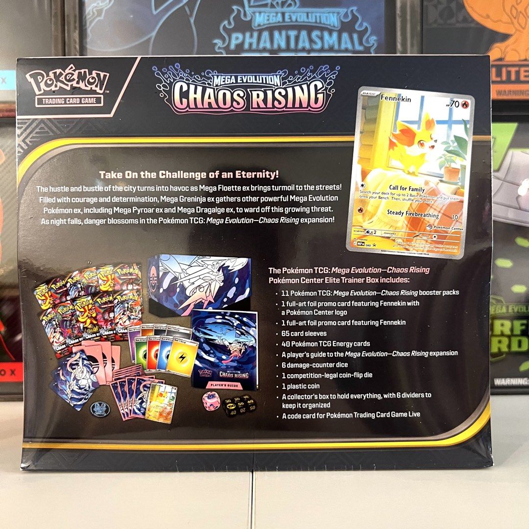 美版 2026 ME04 Pokemon Mega Evolution Chaos Rising Pokemon Center Ver ...