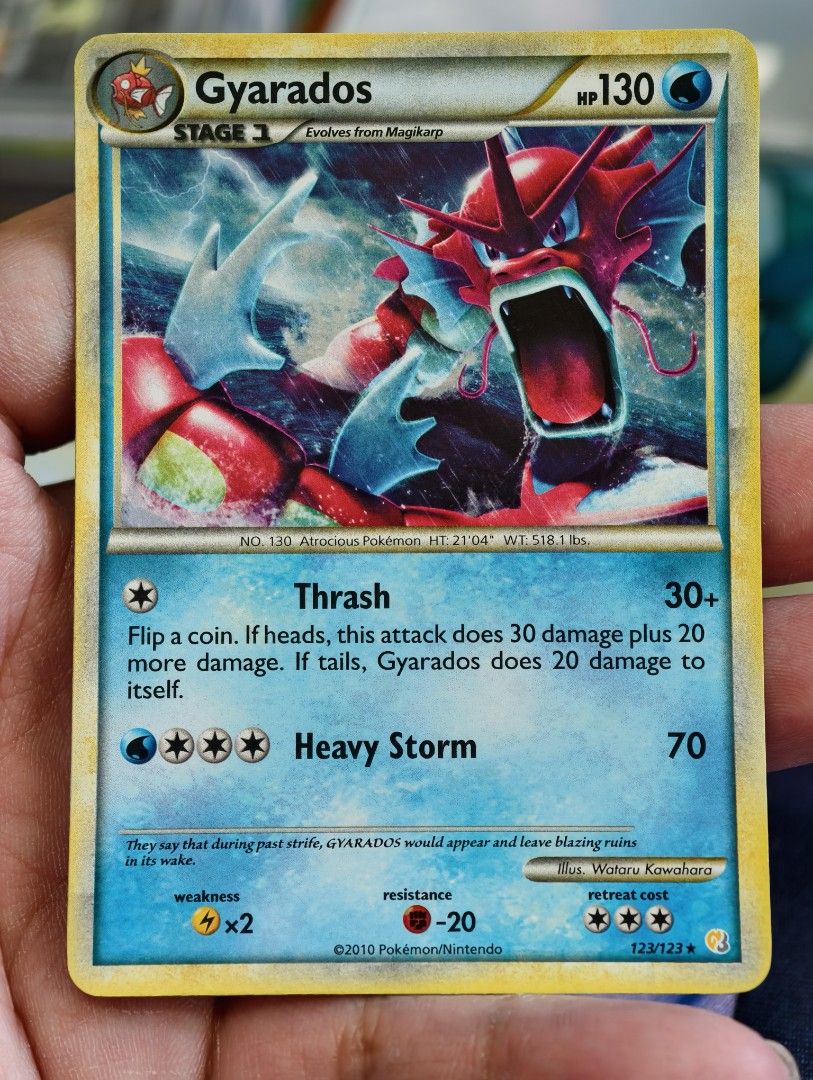 💥 Shiny Gyarados 123/123 HeartGold SoulSilver Holo Rare Pokemon TCG ...