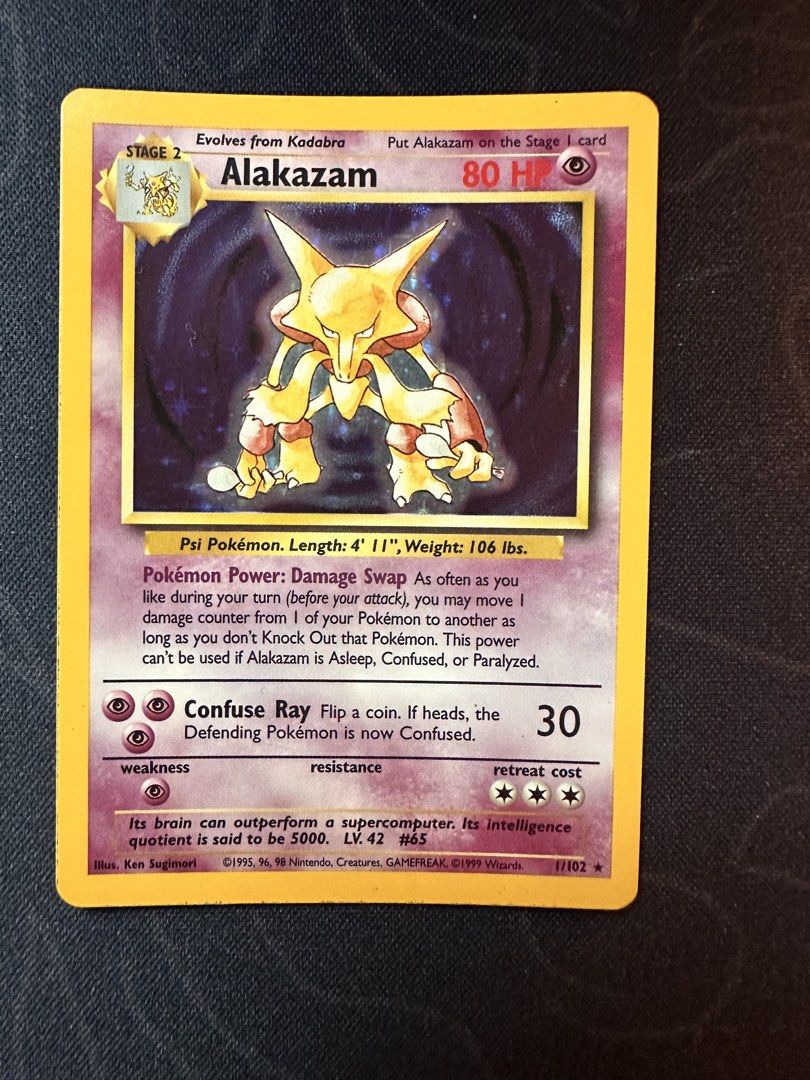 Alakazam Pokemon Card - Evolves from Kadabra - 80 HP, Hobbies & Toys ...