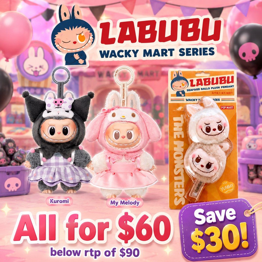 All $60! Labubu kuromi my melody seafood balls, Hobbies & Toys, Toys ...