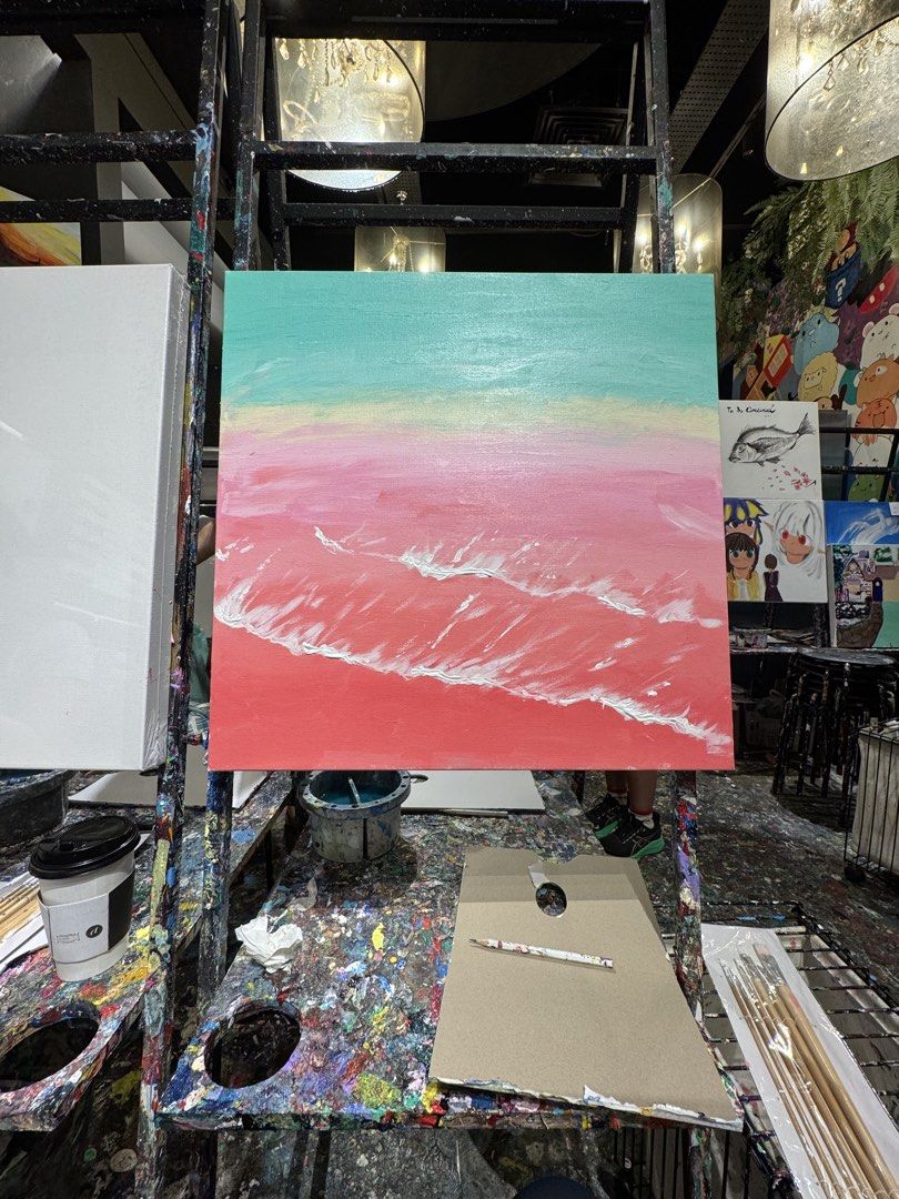Arteastic Social Painting & Tea Beach Canvas Painting, Hobbies & Toys ...