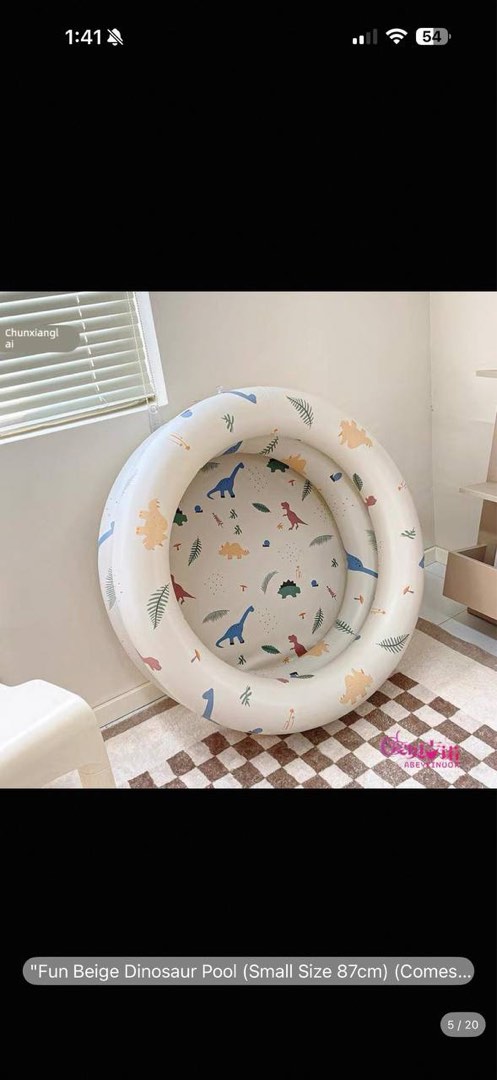Baby Float Beige Dinosaur Pool, Hobbies & Toys, Toys & Games on Carousell