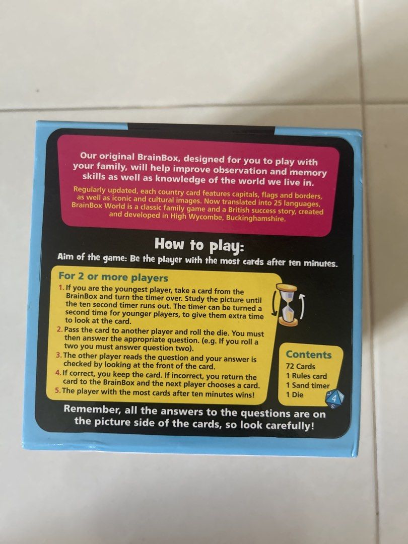 BrainBox The World - Educational Geography Board Game, Hobbies & Toys ...