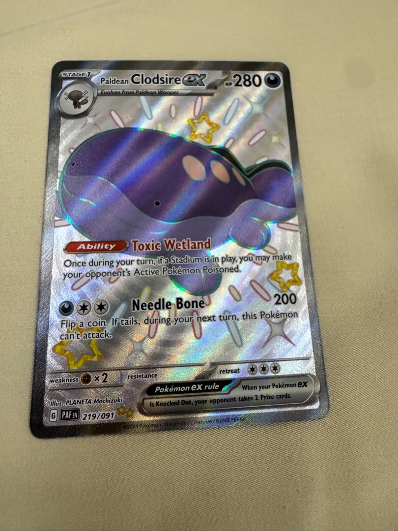 Clodsire ex Paldean fates, Hobbies & Toys, Toys & Games on Carousell