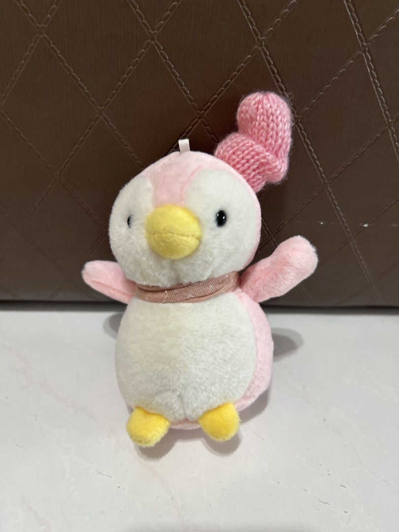 Cute Pink Penguin Key Chain with Knitted Hat, Hobbies & Toys, Toys ...