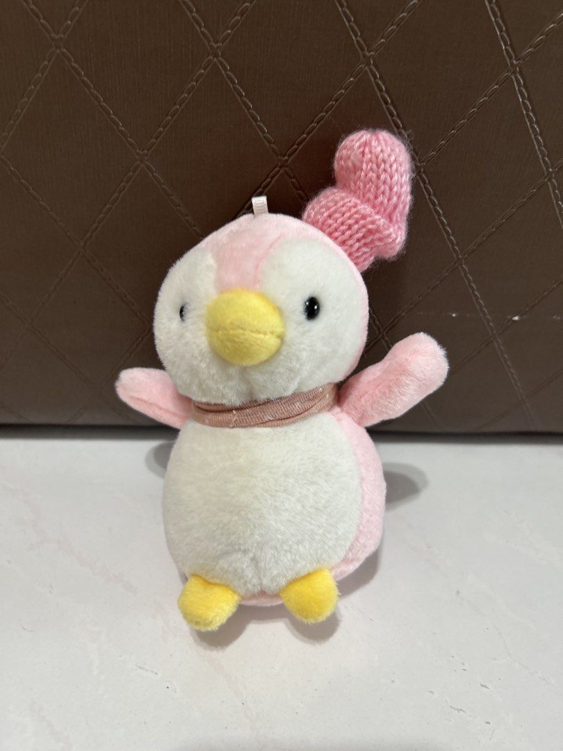 Cute Pink Penguin Key Chain with Knitted Hat, Hobbies & Toys, Toys ...