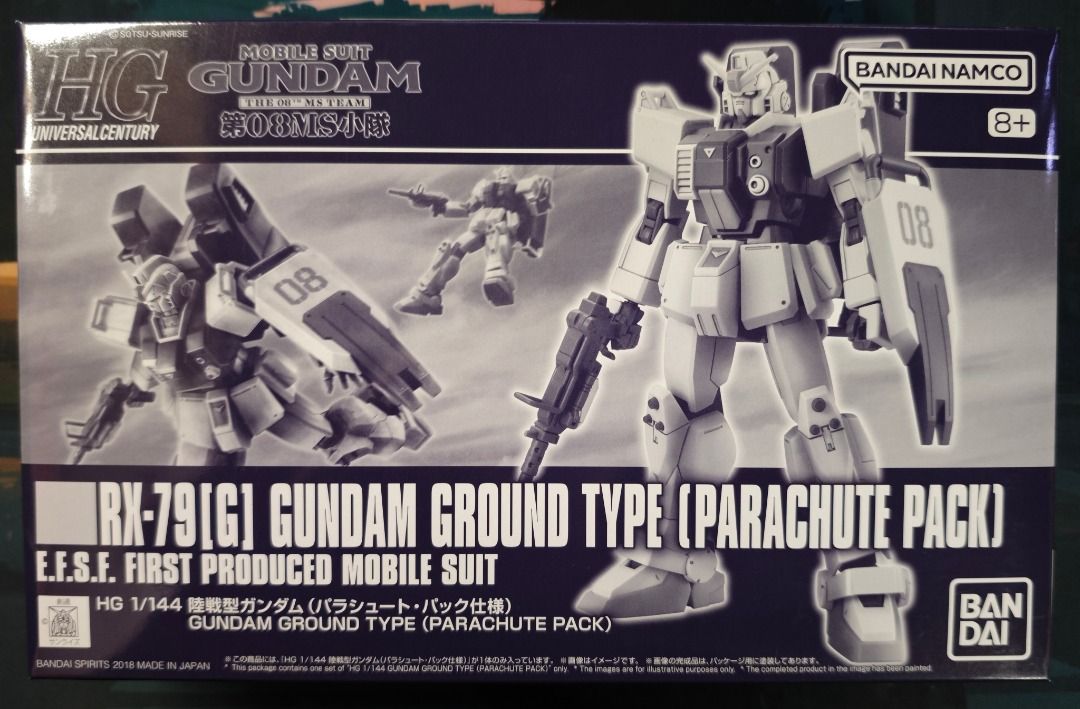 HG 1/144 GUNDAM GROUND TYPE (PARACHUTE PACK), 興趣及遊戲, 玩具 & 遊戲類 - Carousell