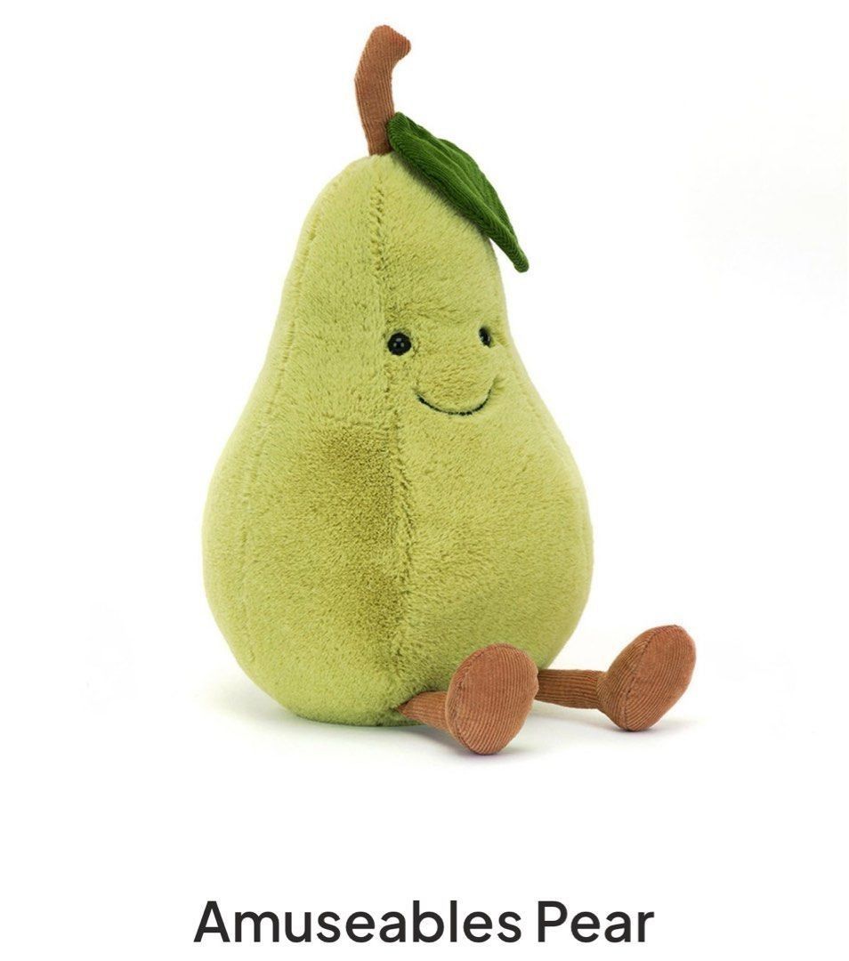 ️全新送塵袋 ️Jellycat Amuseables Pear 啤梨公仔, 興趣及遊戲, 玩具 & 遊戲類 - Carousell