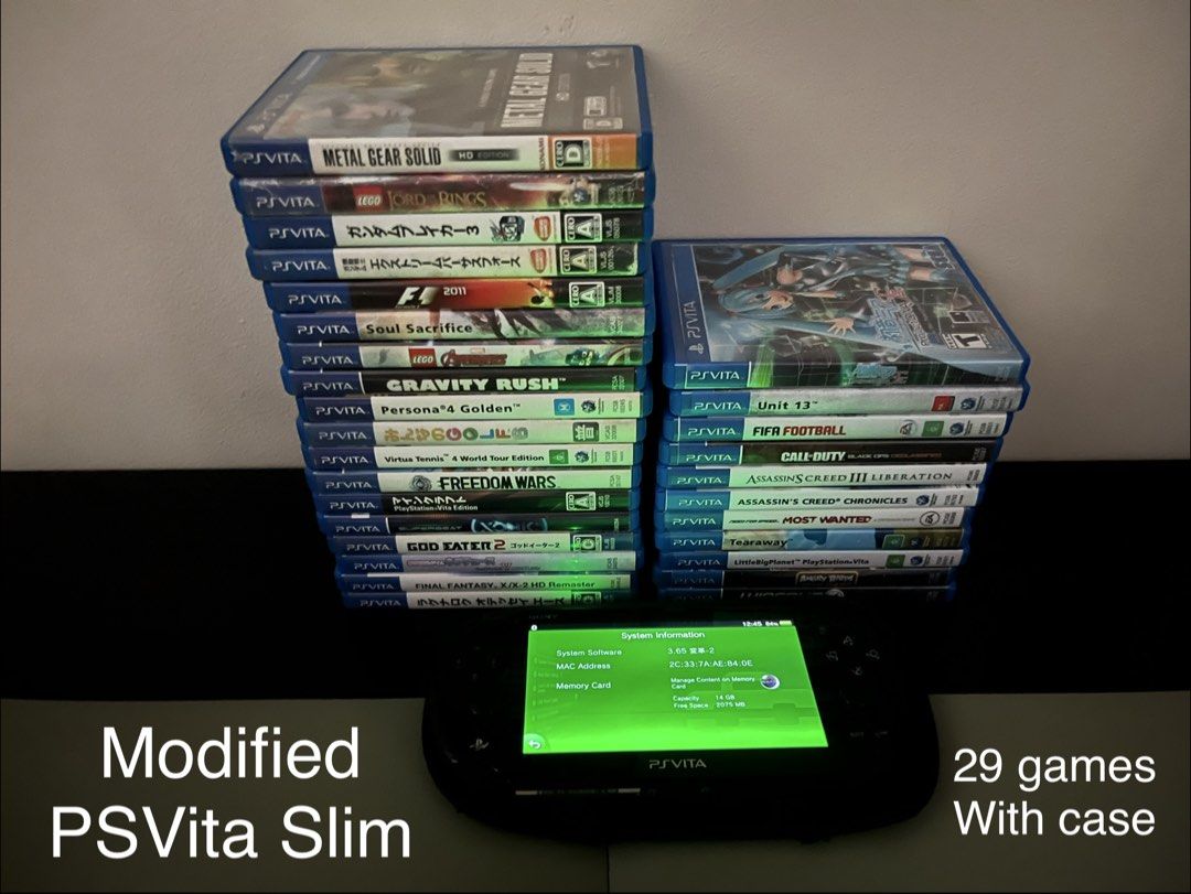 Modified PS Vita Slim Console with 29 Games, Video Gaming, Video Game ...