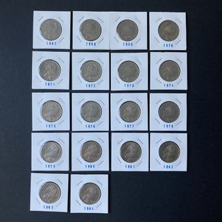 1967 --1985 Singapore First Series 50 Cent Lionfish coins ( Full set ...