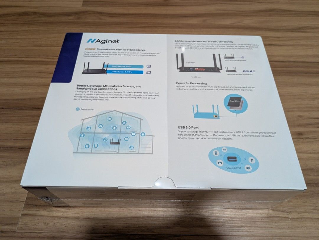TP-Link Aginet EB210 Pro Wi-Fi 7 Dual-Band Router, Computers & Tech ...