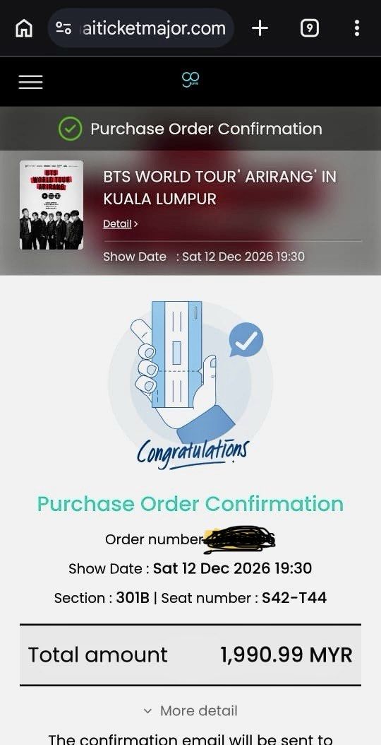 BTS World Tour Arirang Kuala Lumpur Ticket - Dec 2026, Tickets ...