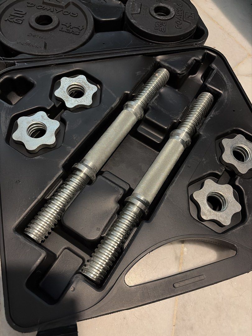 Decathlon 20kg Adjustable Dumbbell Set, Sports Equipment, Exercise ...